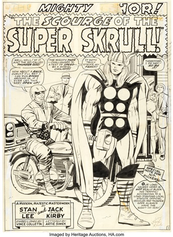 Jack Kirby and Vince Colletta Thor 142 Splash Page 1 Original Art ...