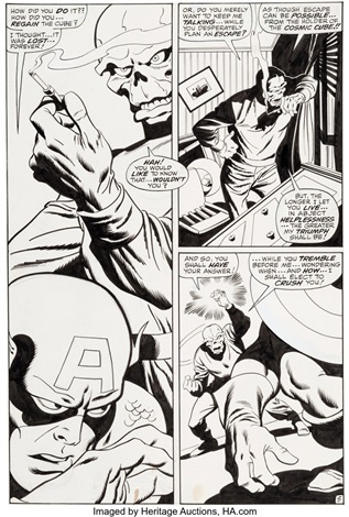 John Buscema and Sal Buscema Captain America 115 Story Page 5 Red Skull Original Art Marvel ...