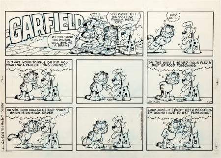 Garfield Sunday Comic Strip Original Art dated 5-29-88 United Feature ...