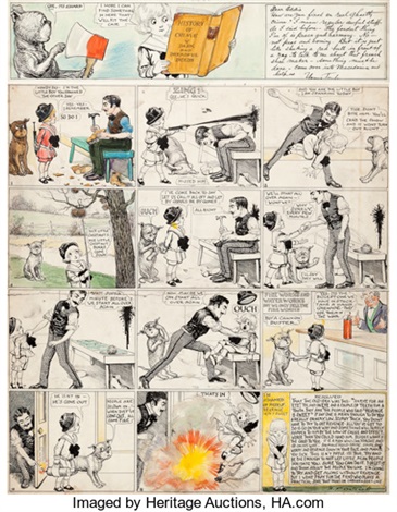 Richard F. Outcault Buster Brown Sunday Comic Strip Original Art dated ...