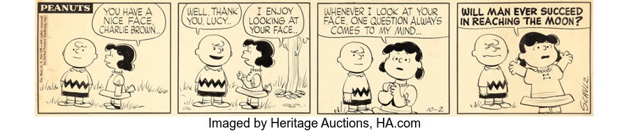 Charles Schulz Peanuts Daily Comic Strip Charlie Brown and Lucy ...