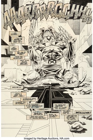 Adam Kubert, Dan Green, and others Wolverine 75 Splash Page 31 Original ...