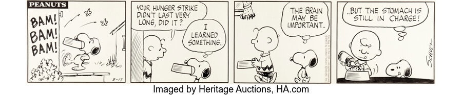 Charles Schulz Peanuts Daily Comic Strip Charlie Brown and Snoopy ...