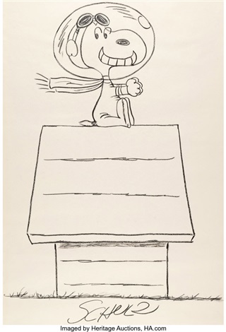 Charles Schulz - Snoopy from Peanuts Illustration Original Art 1969 by ...