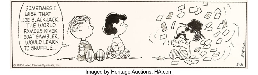 Charles Schulz Peanuts Daily Comic Strip Snoopy Original Art dated 8-31 ...