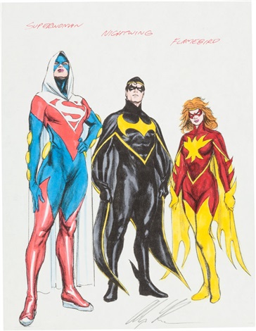 Alex Ross - Superwoman, Nightwing, and Flamebird Character Design ...