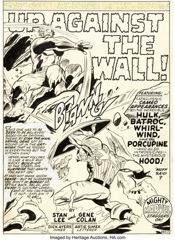 Gene Colan and Dick Ayers Captain America 130 Splash Page 1 Original ...