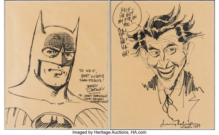 Batman and The Joker Specialty Illustrations Original Art by Jerry ...