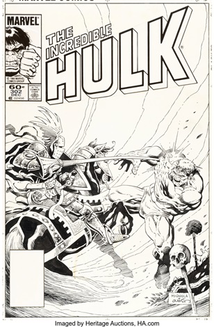 Mike Mignola and Terry Austin The Incredible Hulk 302 Cover Original ...