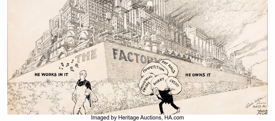 Industrial Revolution Factory Cartoon