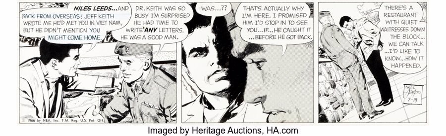 Neal Adams Ben Casey Daily Comic Strip Original Art dated 7-19-66 NEA ...