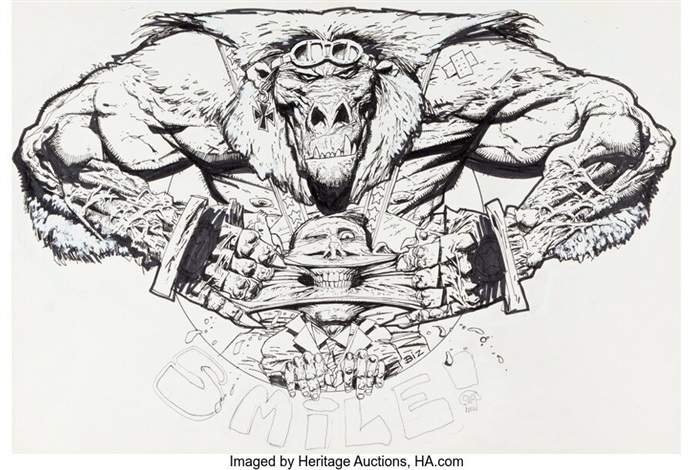 Simon Bisley Monster Massacre T-Shirt Ad Illustration Original Art ...