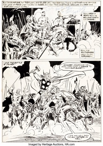 John Buscema and Tony DeZuniga Thor Annual 5 Story Page 26 Original Art Marvel, 1976 by John ...