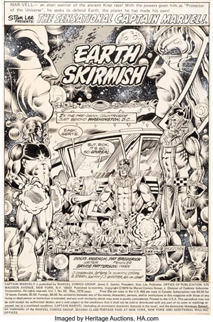 Pat Broderick and Bruce Patterson Captain Marvel 62 Splash Page 1 ...