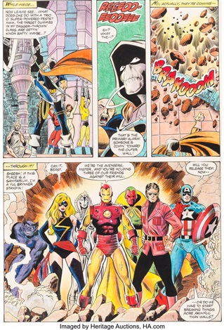 George Perez and Jack Abel The Avengers 196 Story Page 9 Taskmaster ...