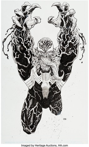 Joshua Cassara Extreme Carnage Omega 1 Variant Cover Venom Original Art ...