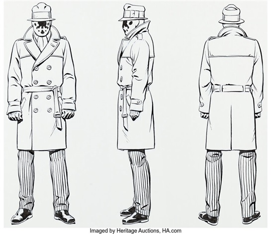 Dave Gibbons Watchmen Rorschach Model Sheet Illustration Original Art ...