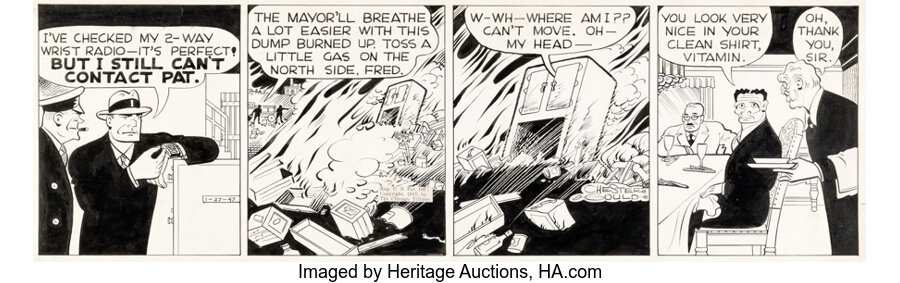 Chester Gould Dick Tracy Daily Comic Strip Original Art dated 1-27-47 ...