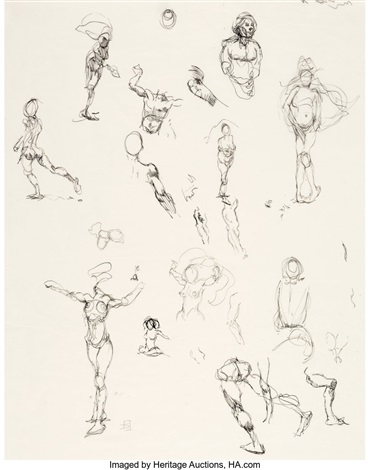 Jeff Jones - Character Studies Sketch Original Art c. 1980s by Jeff ...