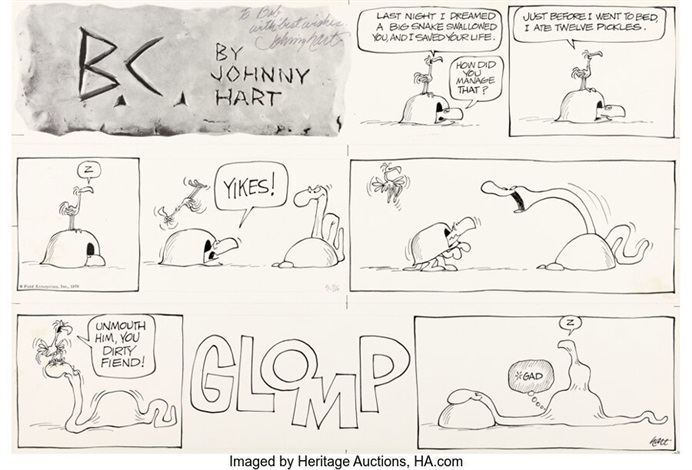 Johnny Hart B. C. Sunday Comic Strip Original Art dated 11-22-70 Field Enterprises, 1970 by ...