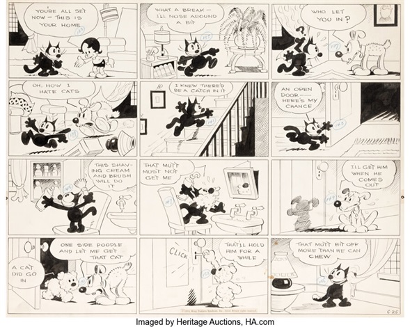 Otto Messmer Felix the Cat Sunday Comic Strip Original Art dated 6-25 ...