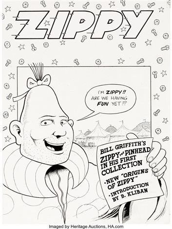 Bill Griffith Zippy Stories Cover Original Art Last Gasp, 1984 by Bill ...