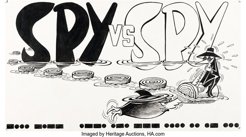 Antonio Prohias MAD 70 Spy vs Spy Title Logo Illustration Original Art ...