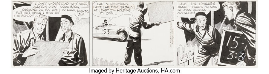 Alex Raymond Rip Kirby Daily Comic Strip Original Art dated 8-8-53 King ...