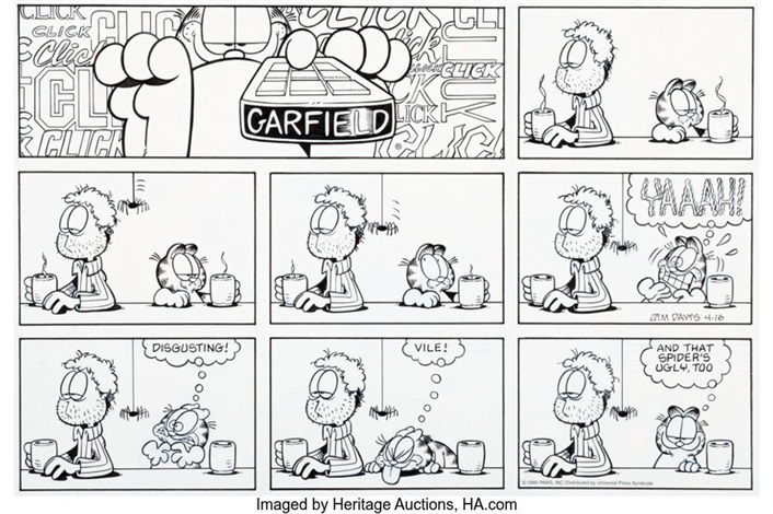 Jim Davis Garfield Sunday Comic Strip Original Art dated 4-16-95 PAWSUniversal Press Syndicate ...