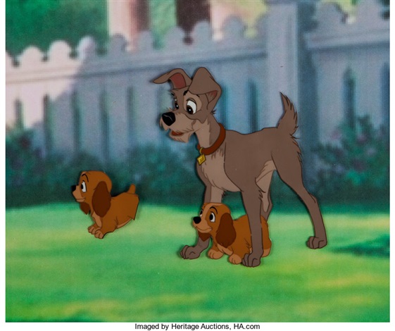 Lady and the Tramp Tramp and Puppy Production Cel Walt Disney, 1955 by ...