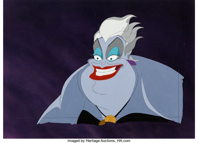 The Little Mermaid Ursula Production Cel and Key Master BackgroundWalt ...