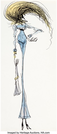 The Art of Tim Burton - Lady in Blue Illustration c. 1979-80 by Tim ...