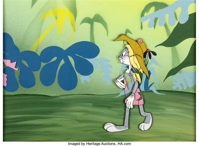 Bedeviled Rabbit Bugs Bunny in Drag Production Cel with Painted ...