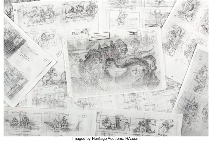 Beauty and the Beast LayoutStoryboard Prints Group of 50 Walt Disney ...