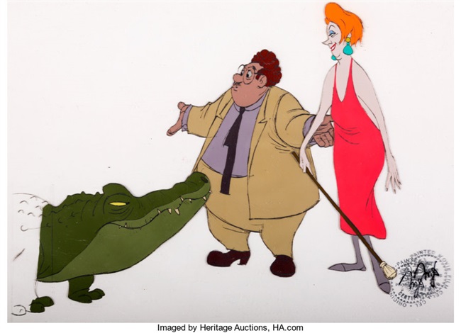 The Rescuers Madame Medusa and Mr. Snoops with Crocodile Production Cel ...
