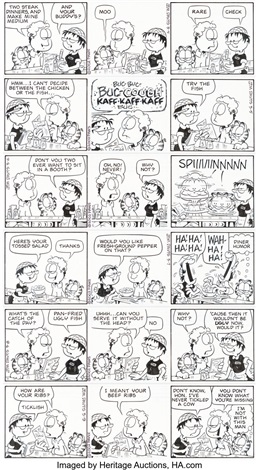 Jim Davis Garfield Consecutive Daily Comic Strip Original Art Group of ...