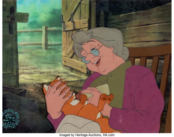 The Fox and the Hound Widow Tweed and Tod Production cel Walt Disney ...