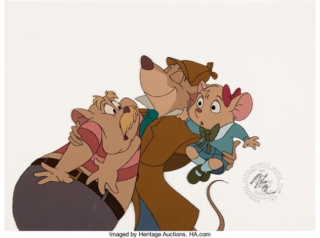 The Great Mouse Detective Basil, Dawson and Olivia Production Cel Walt ...