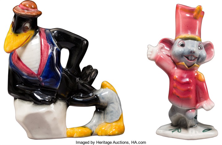 Dumbo Timothy Mouse and Jim Dandy Crow Vernon Kiln Art Ware Group of 2 ...