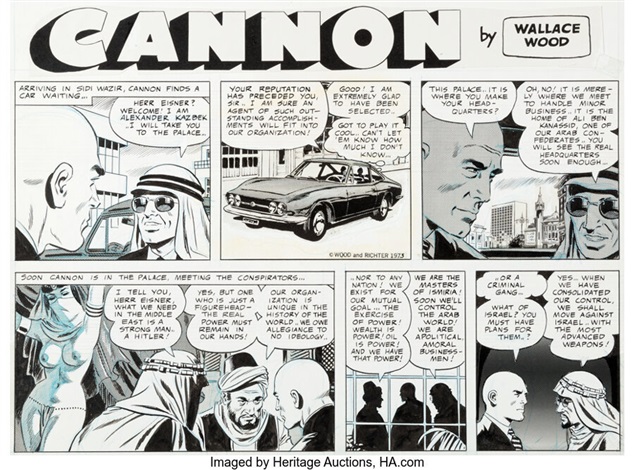 Wally Wood Cannon C123A Partial Comic Strip Original Art Wood and ...