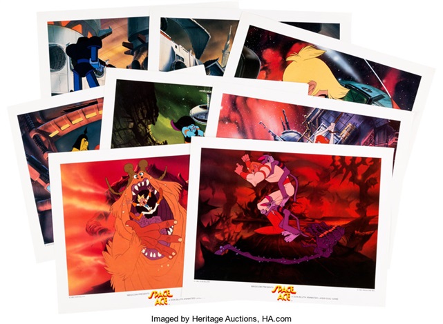 Space Ace Set of Eight Lobby Cards and Fifteen Model Sheets Don Bluth ...
