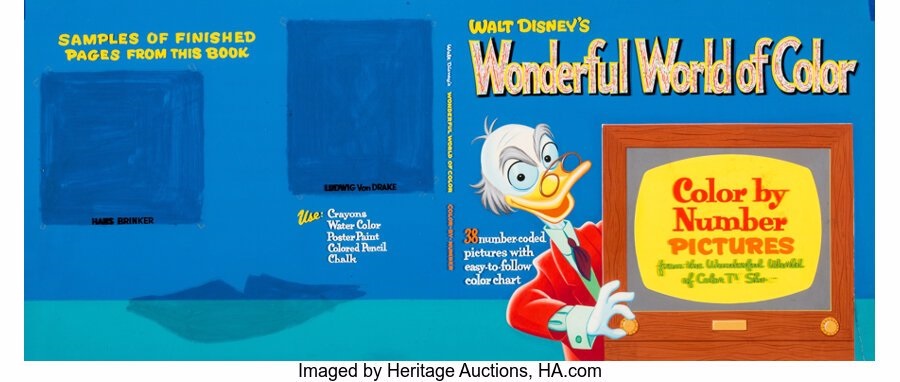 Wonderful World of Color Color by Number Pictures Ludwig Von Drake Book ...