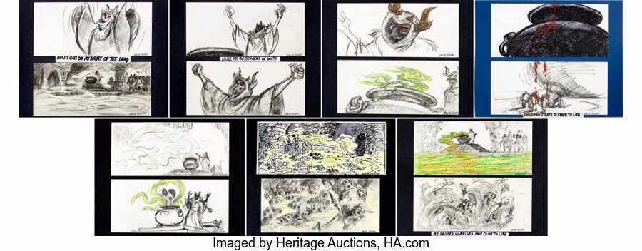 The Black Cauldron Cauldron-Born Sequence Storyboards by David Jonas ...