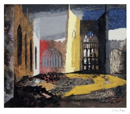 Interior of Coventry Cathedral, 15th November 1940 by John Piper on artnet