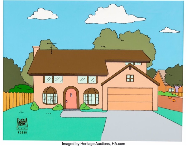 The Simpsons Lisas Rival House Production Key Master Background Fox ...