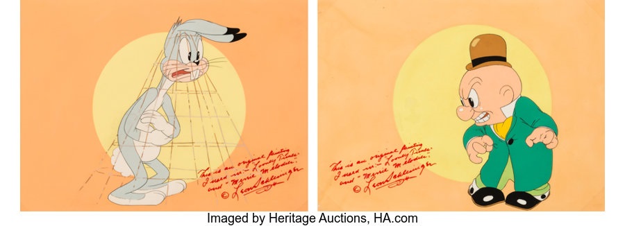 Elmers Candid Camera Elmer Fudd and Happy Rabbit Production Cel Set of ...