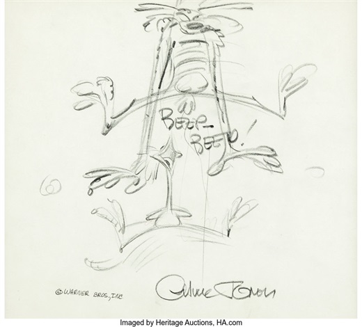 Road Runner and Wile E. Coyote Rough Sketch by Chuck Jones Warner ...