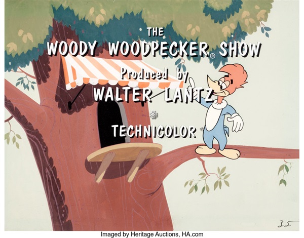 The Woody Woodpecker Show End Credits Production Cel Setup with Painted ...
