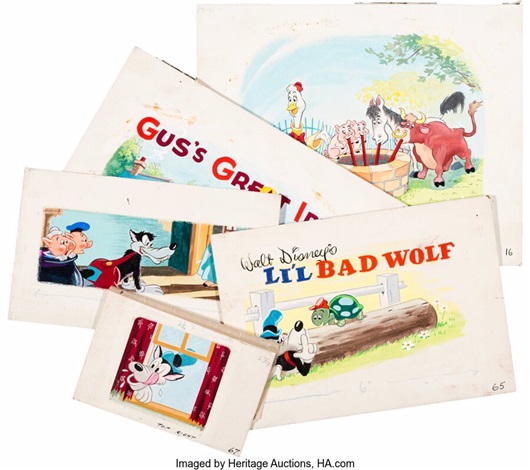 Donald Duck Annual Guss Great Idea and Lil Bad Wolf Story Illustrations ...