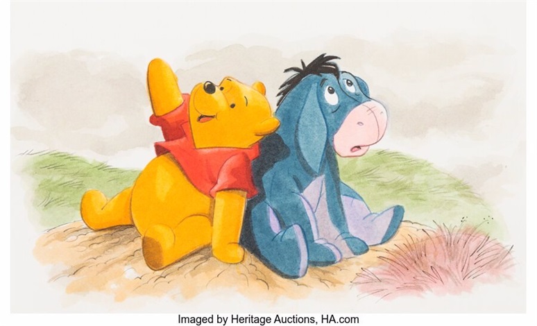 Winnie the Pooh and Eeyore Storybook Illustration Original Art Walt ...